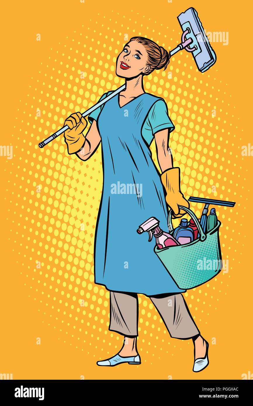 House cleaner cartoon hi-res stock photography and images - Alamy
