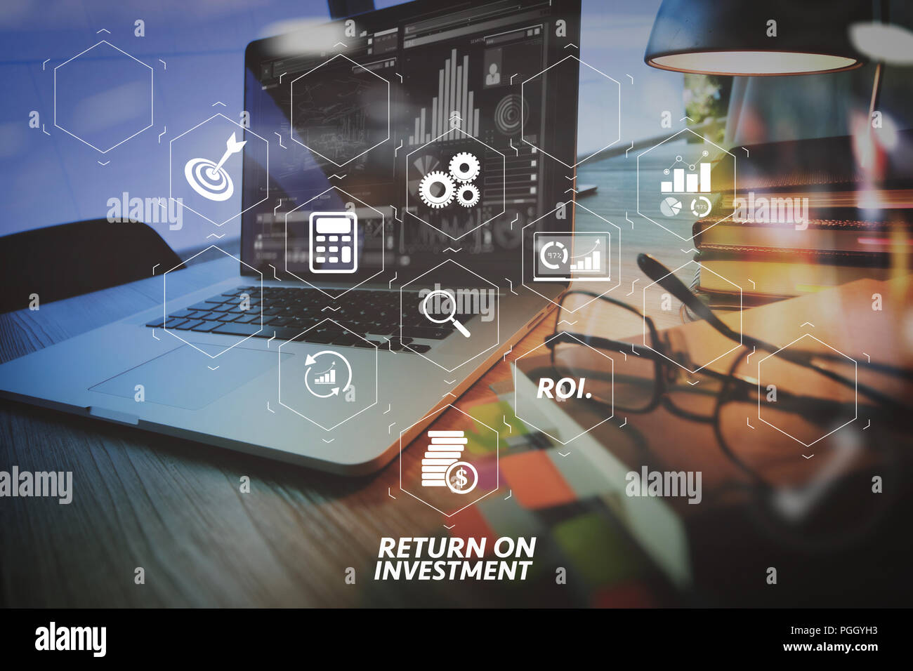 ROI Return on Investment indicator in virtual dashboard for improving ...