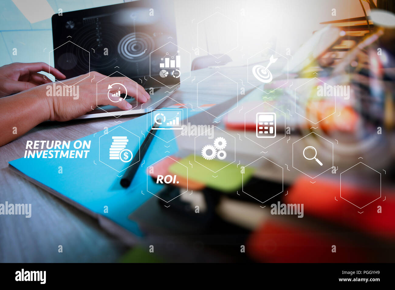 ROI Return on Investment indicator in virtual dashboard for improving ...