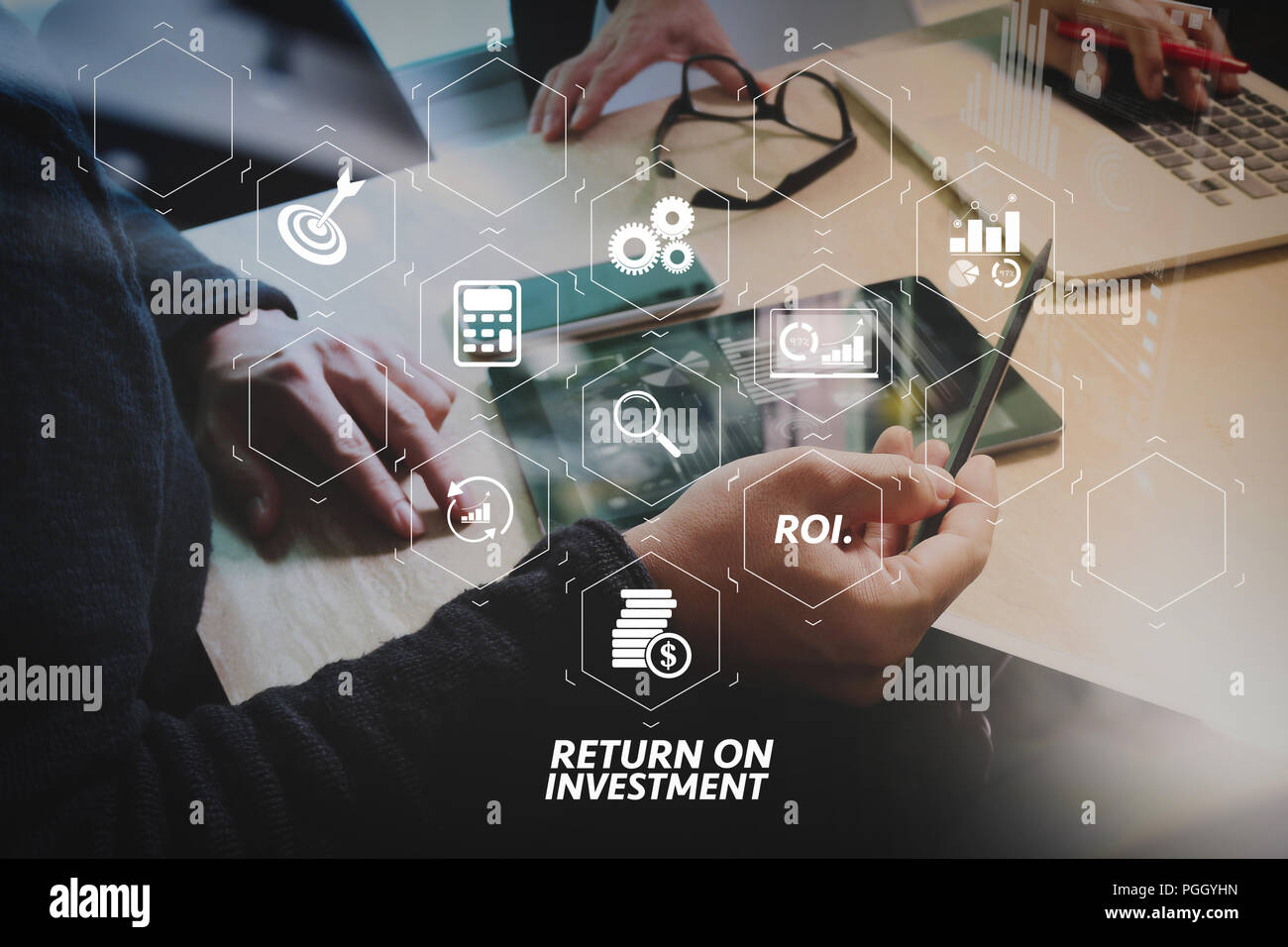 ROI Return on Investment indicator in virtual dashboard for improving ...