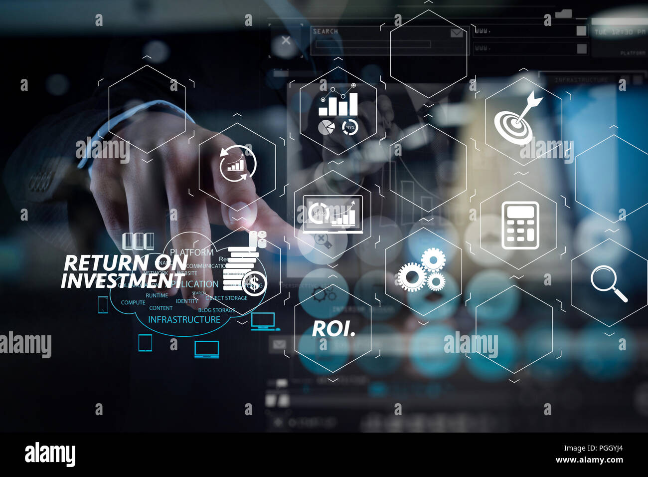 ROI Return on Investment indicator in virtual dashboard for improving ...