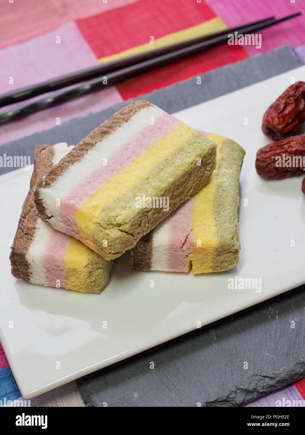 Korean food rainbow rice cake and jujube Stock Photo - Alamy