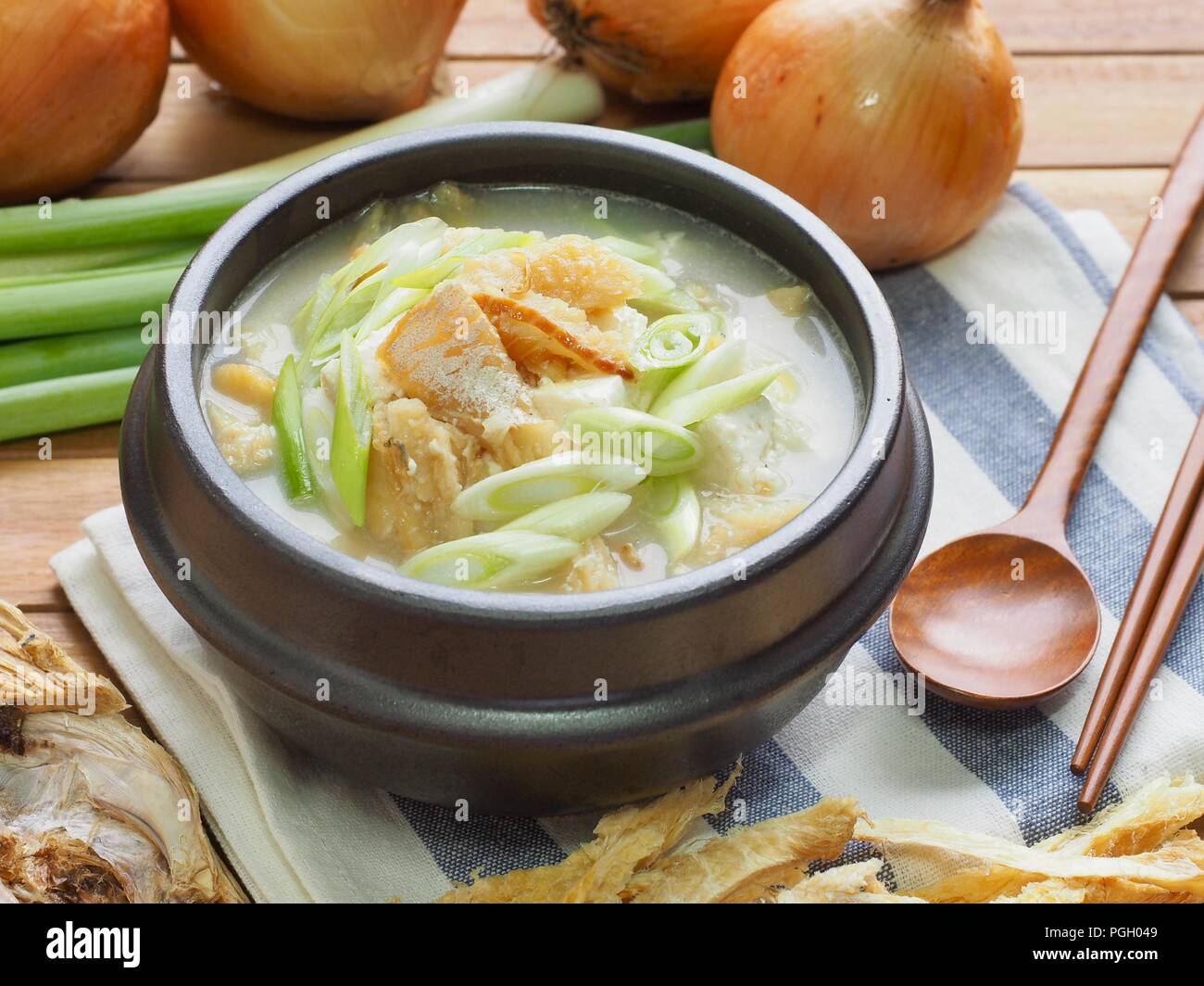Korean food Dried pollack soup Stock Photo - Alamy