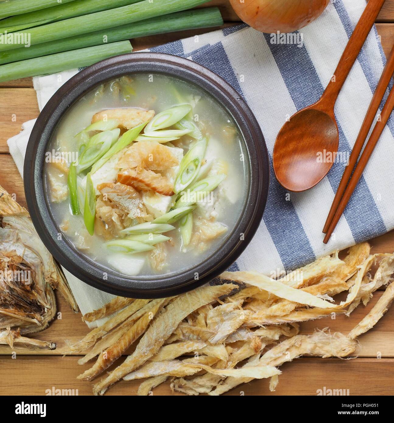 Korean food Dried pollack soup Stock Photo - Alamy