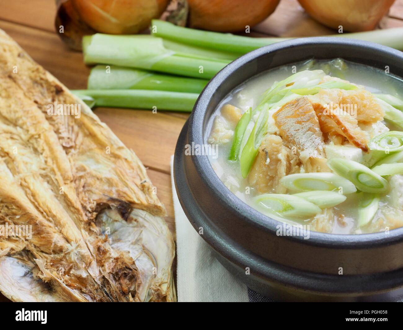 Korean food Dried pollack soup Stock Photo - Alamy