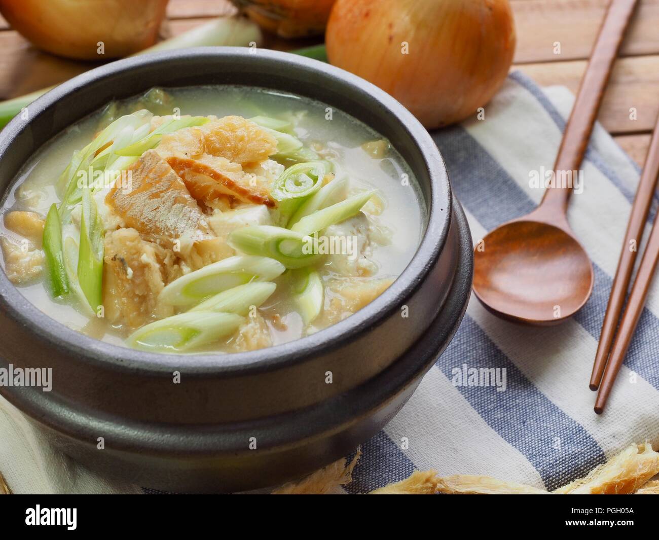Korean food Dried pollack soup Stock Photo - Alamy