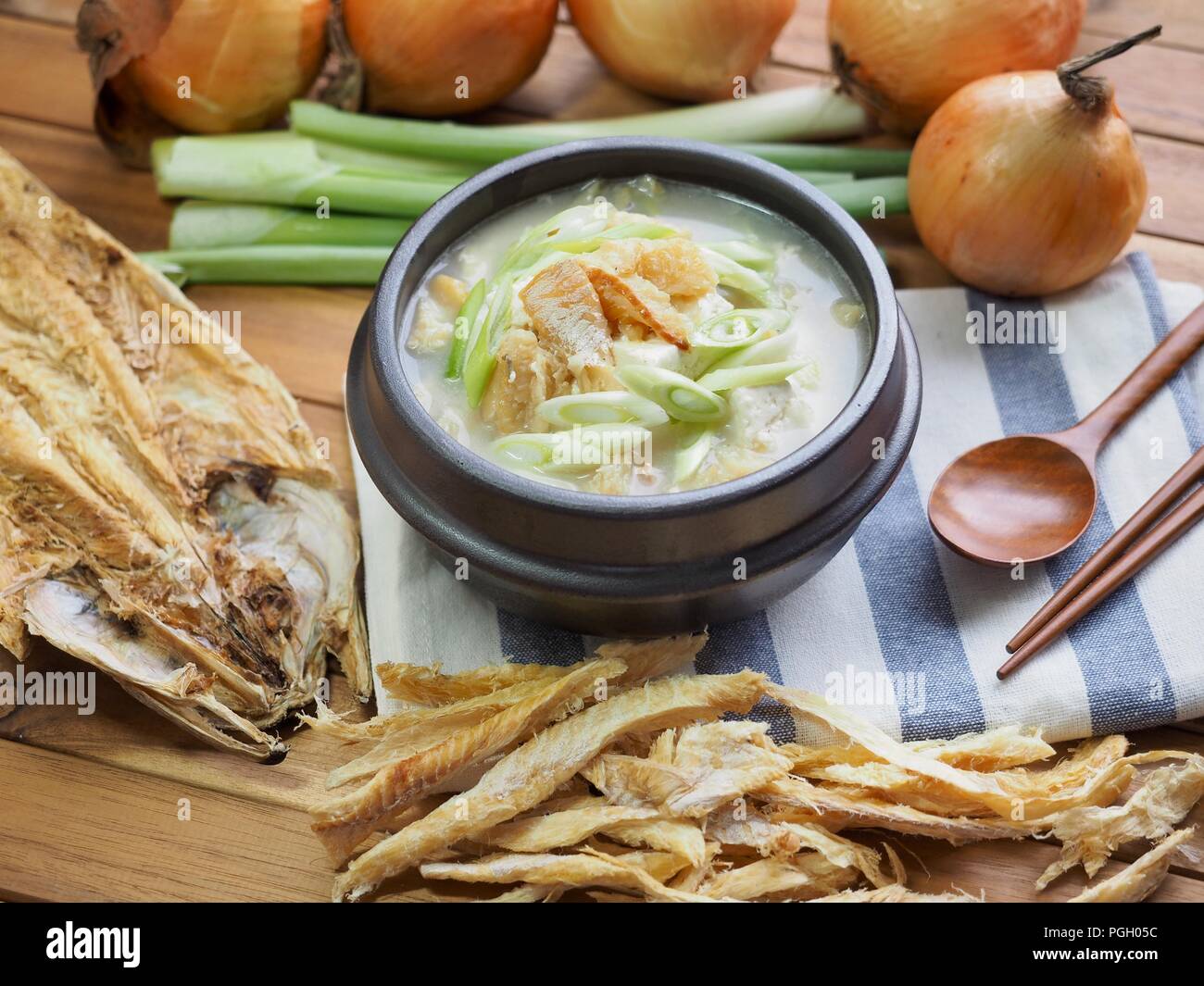 Korean food Dried pollack soup Stock Photo - Alamy