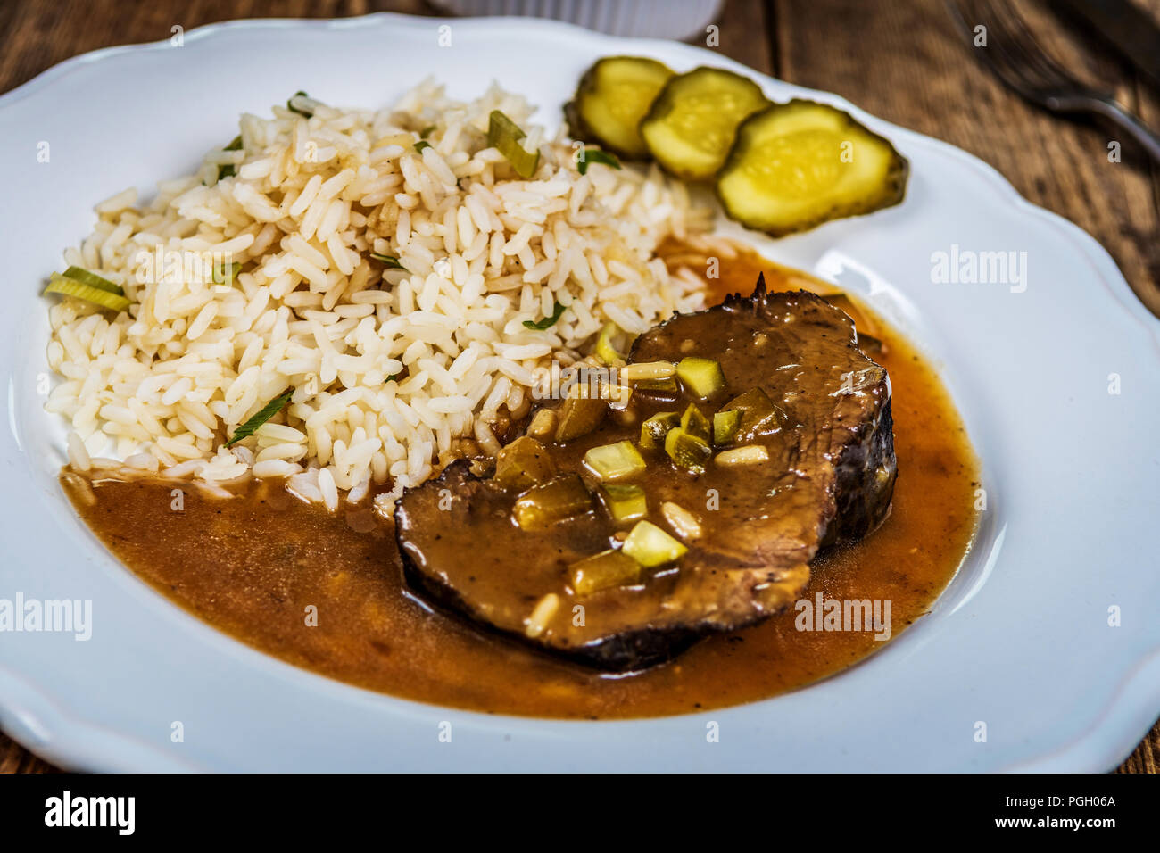Czech traditional food znojmos sauce hi-res stock photography and ...