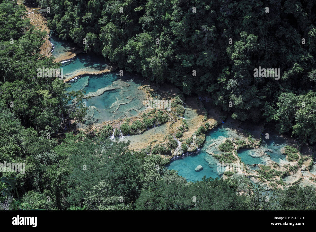 Turquoise pools of Semuc Champey, Guatemala Stock Photo - Alamy
