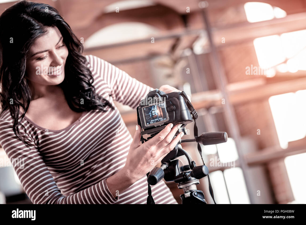 Female video blogger camera hi-res stock photography and images - Alamy