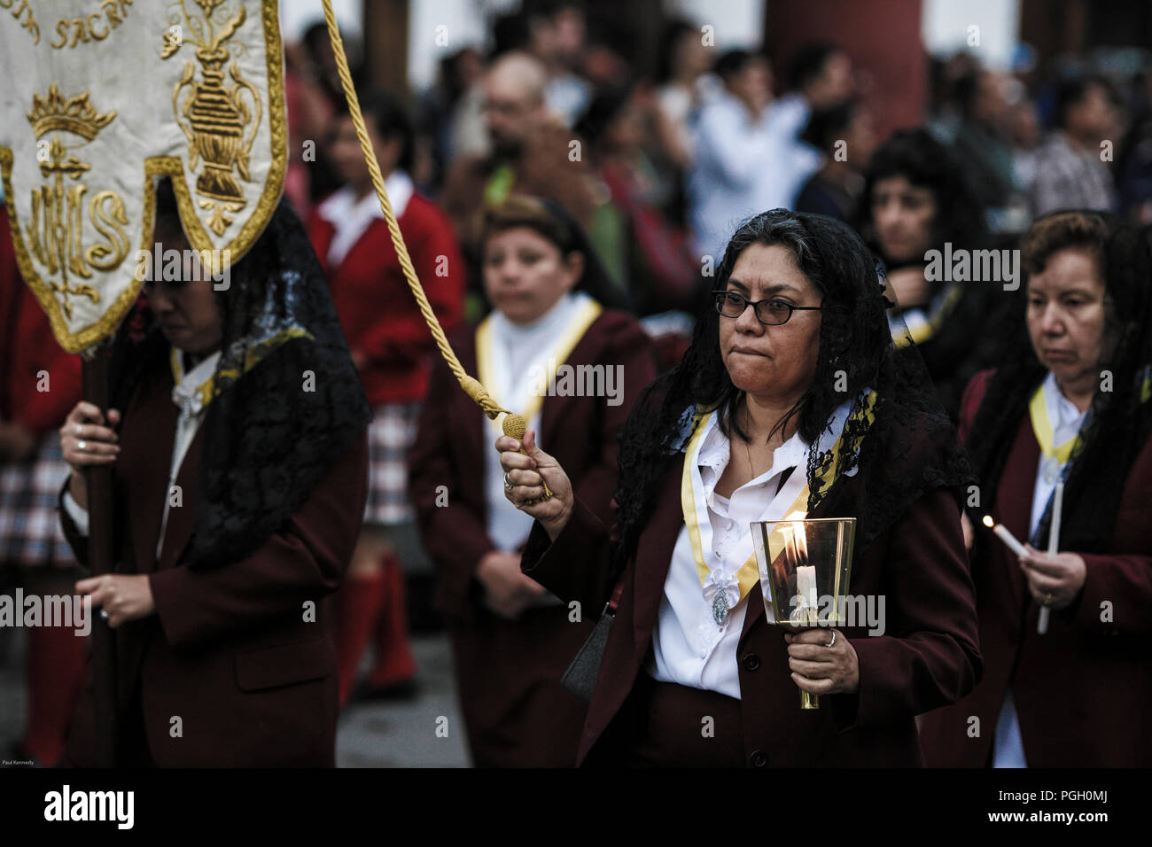 Catholic procession in the streets of Antigua Guatemala, Guatemala ...