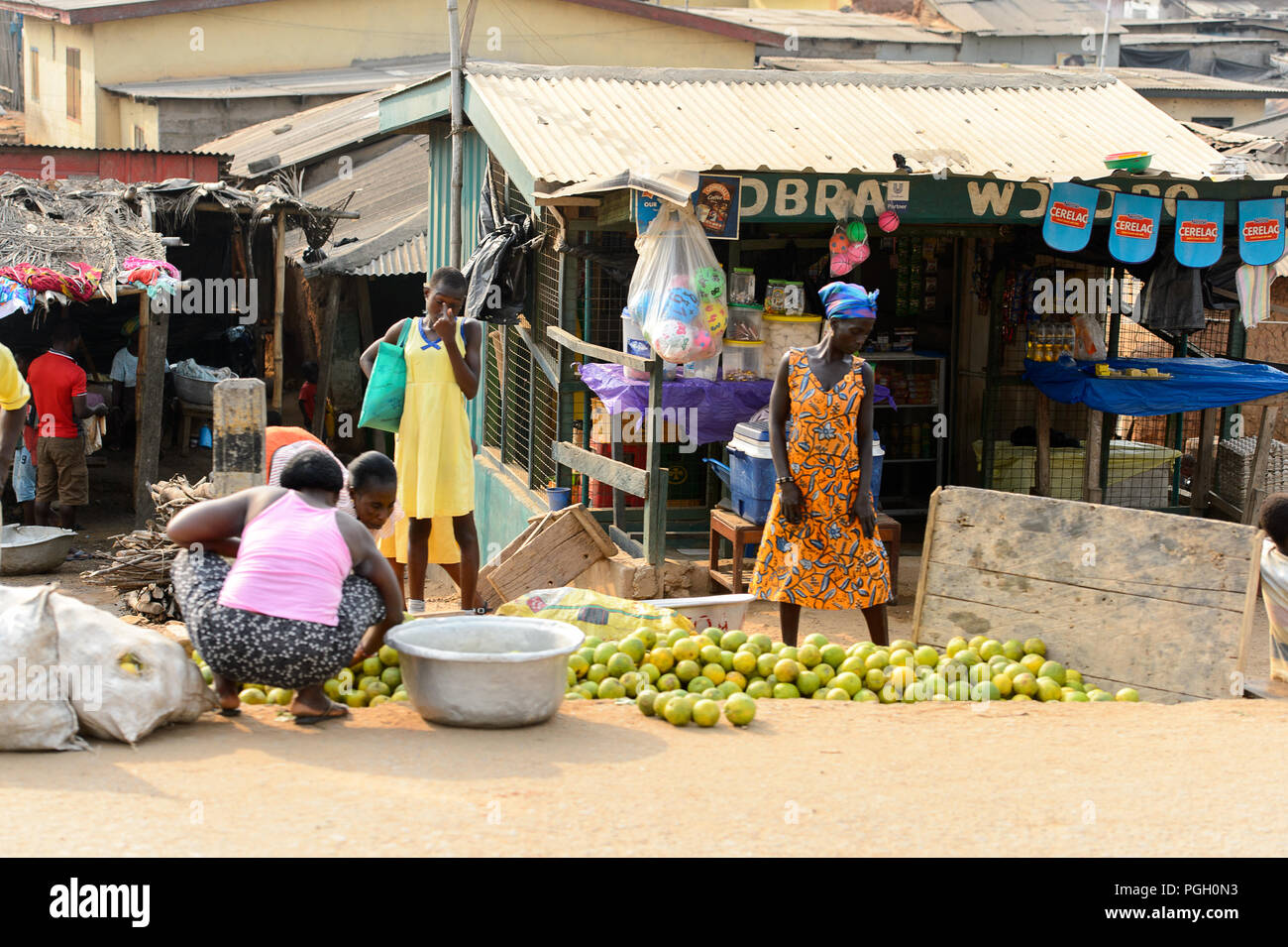 CENTRAL REGION, GHANA - Jan 17, 2017: Unidentified Ghanaian people work ...