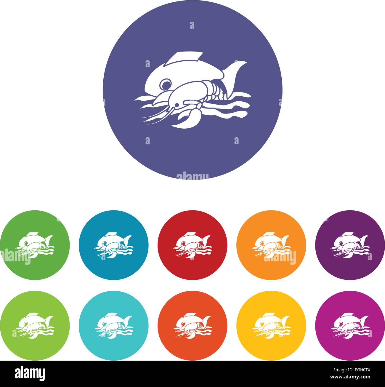 Sea food icons set vector color Stock Vector Image & Art - Alamy