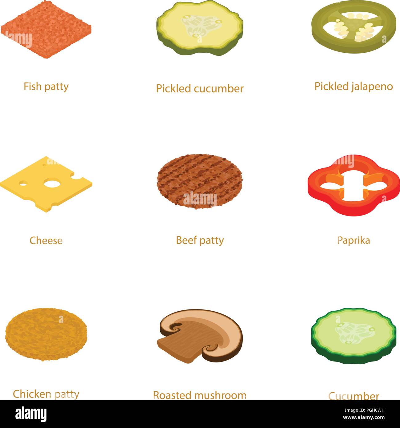 Make a burger icons set, cartoon style Stock Vector Image & Art - Alamy