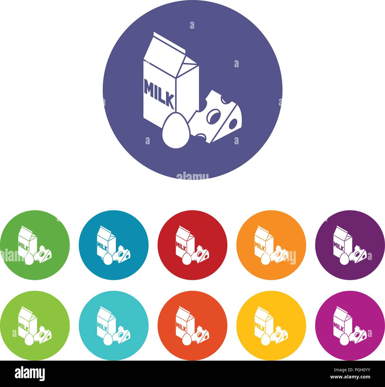 Milk product icons set vector color Stock Vector Image & Art - Alamy