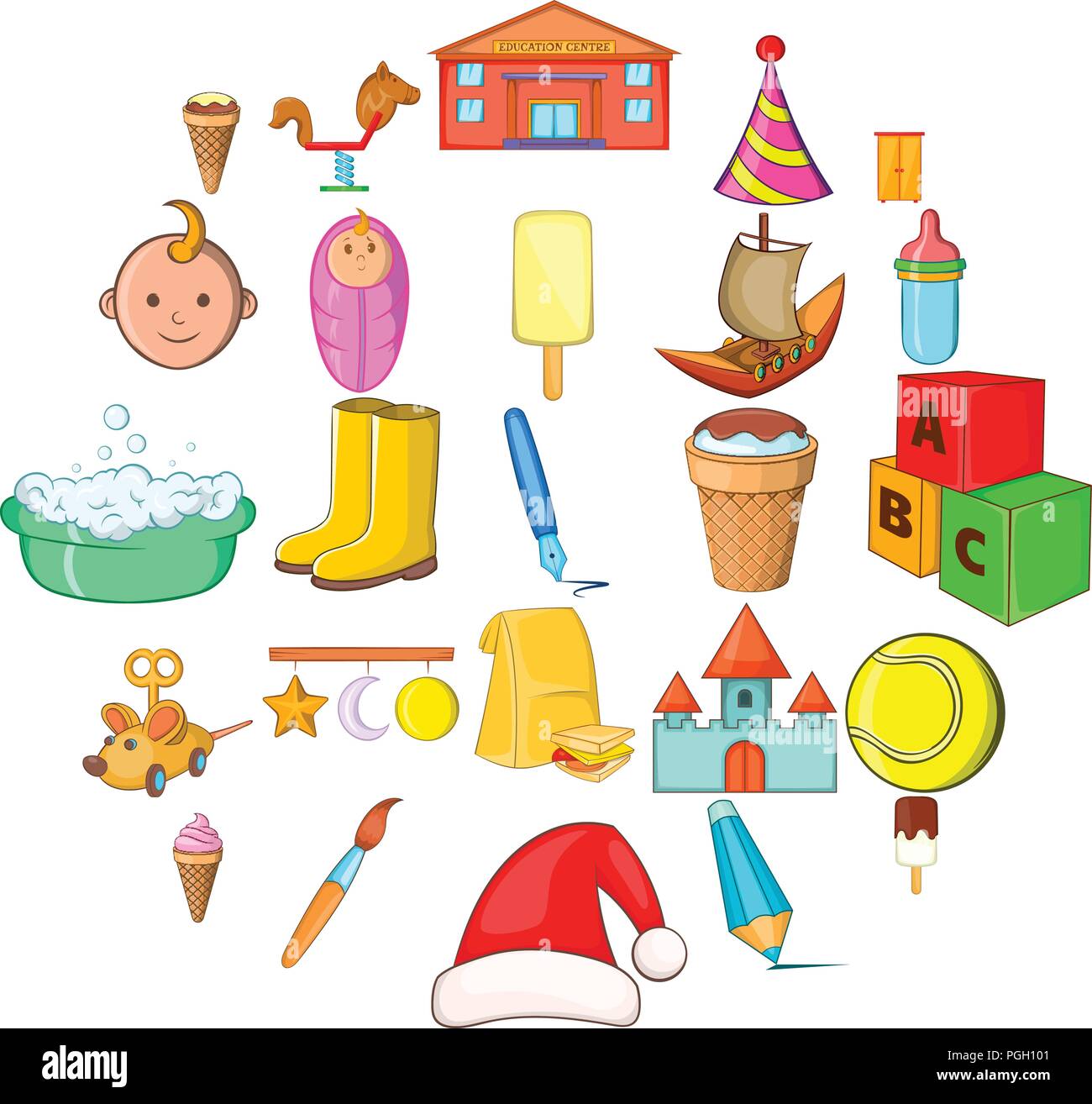 Babe Icons Set Cartoon Style Stock Vector Image And Art Alamy