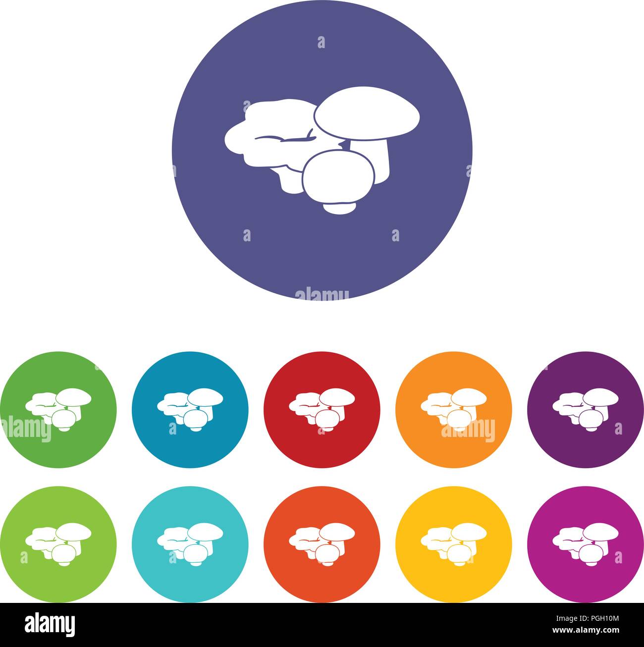 Mushrooms icons set vector color Stock Vector Image & Art - Alamy