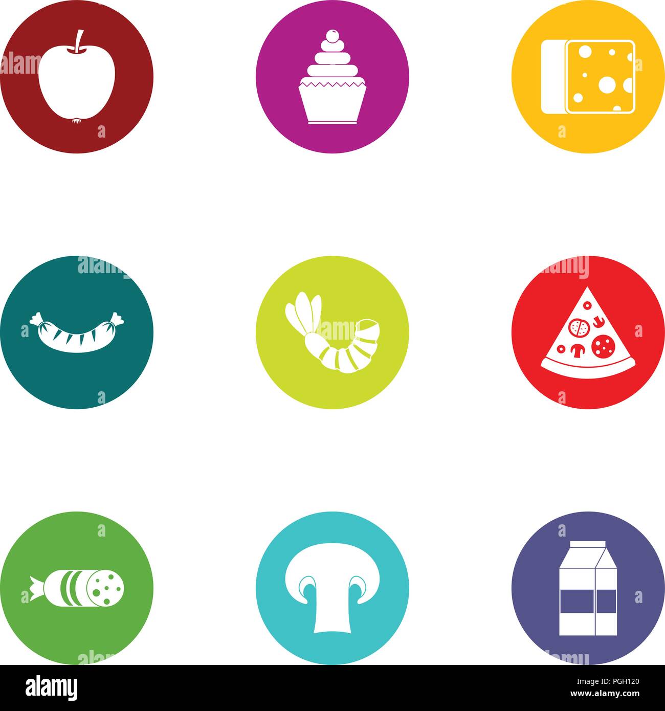 Crisp icons set, flat style Stock Vector Image & Art - Alamy