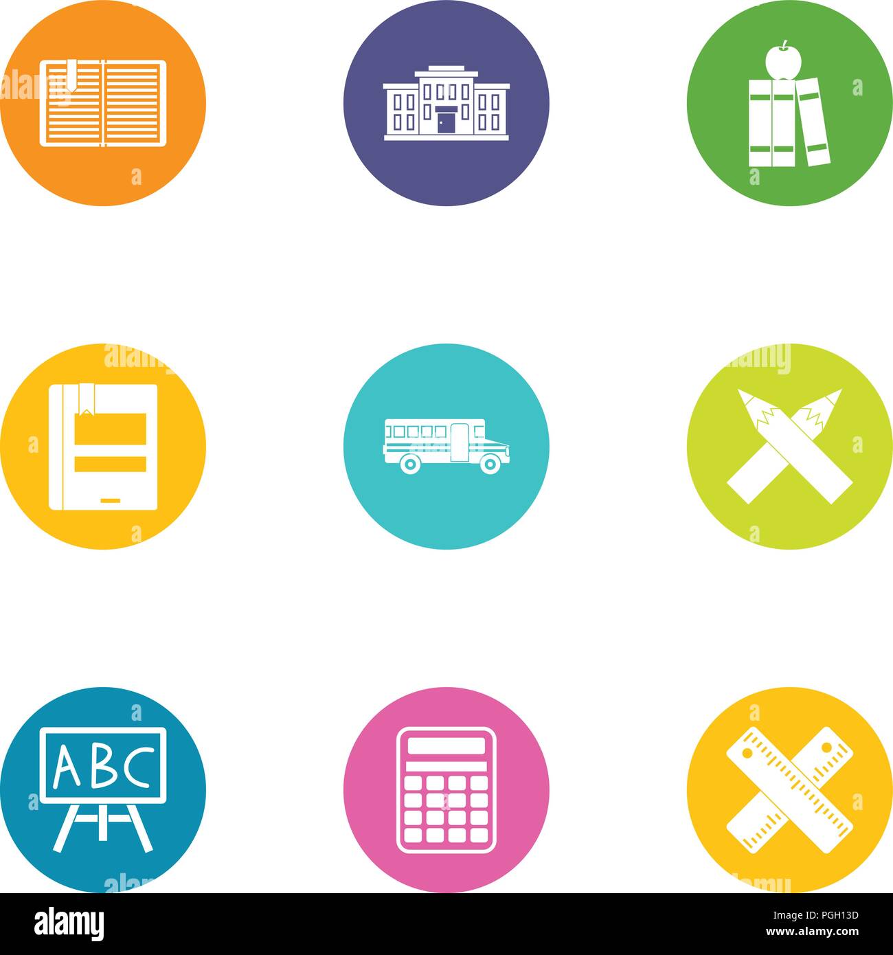 Book day icons set, flat style Stock Vector Image & Art - Alamy