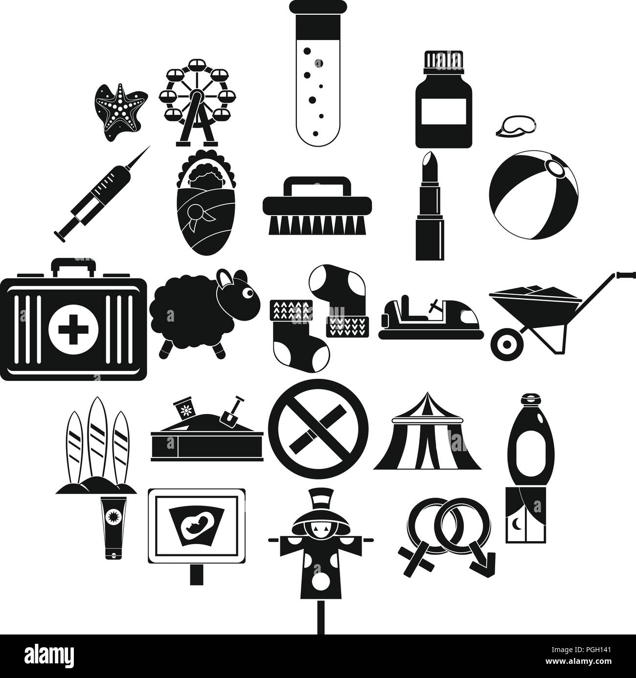 Child health icons set, simple style Stock Vector Image & Art - Alamy