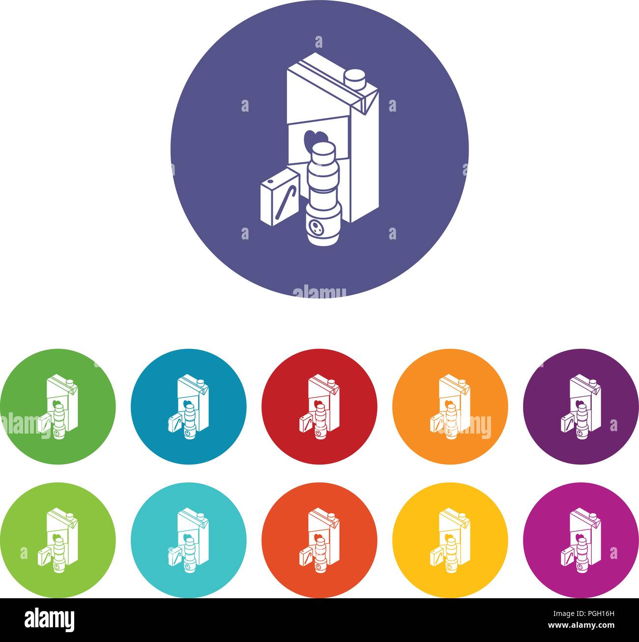 Juice pack icons set vector color Stock Vector Image & Art - Alamy