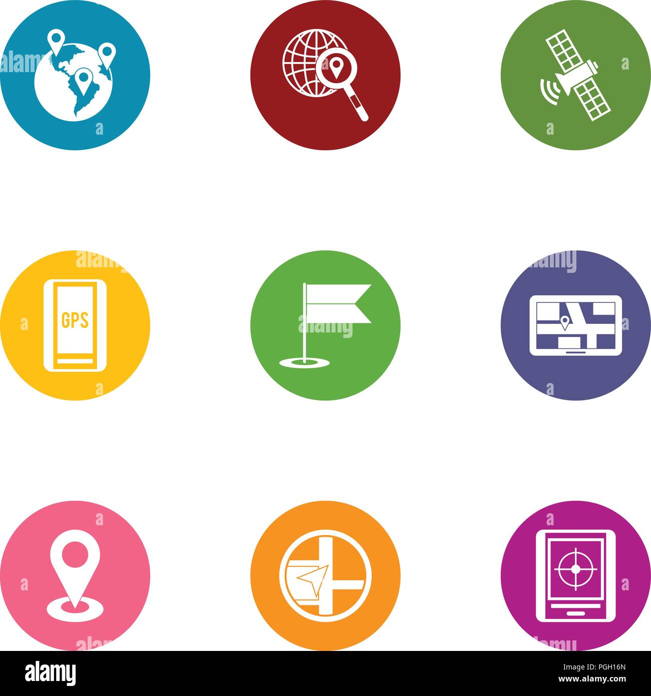 Outlook icons set, flat style Stock Vector Image & Art - Alamy