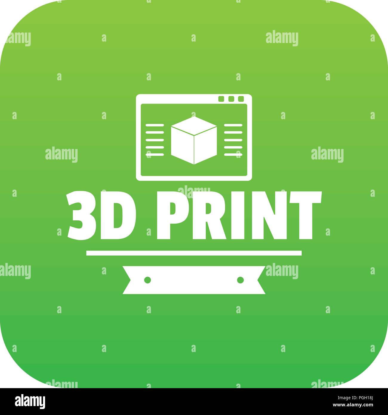 Material 3d printing icon green vector Stock Vector Image & Art - Alamy