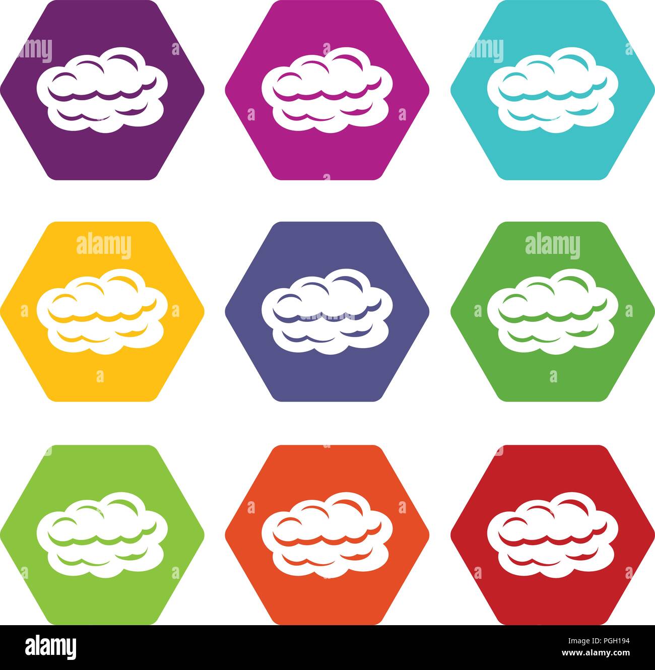 Technology cloud icons set 9 vector Stock Vector Image & Art - Alamy