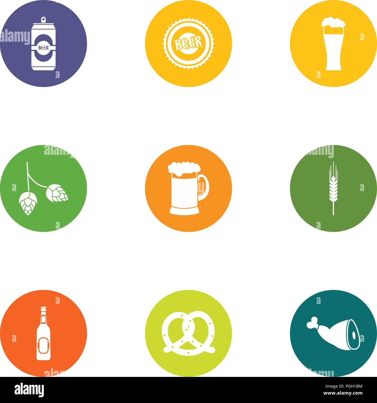 Beer belly icons set, flat style Stock Vector Image & Art - Alamy