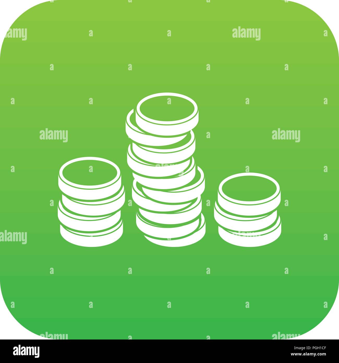 Gold coins icon digital green Stock Vector Image & Art - Alamy