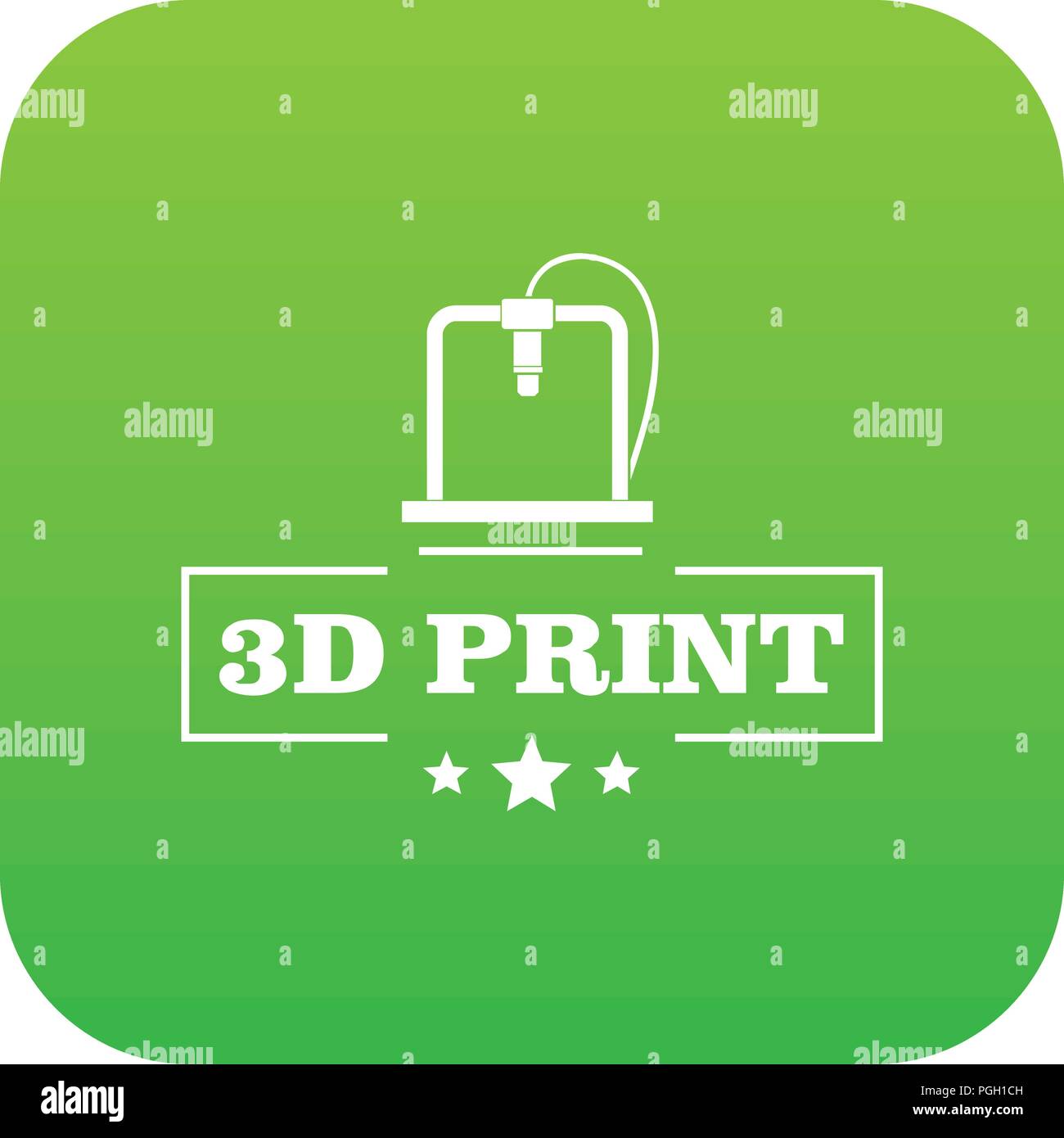 Production 3d printing icon green vector Stock Vector Image & Art - Alamy