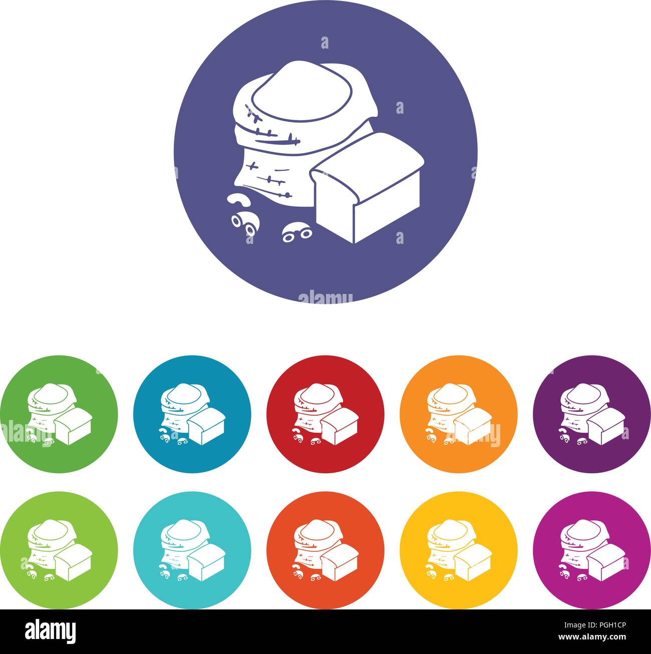 Flour production icons set vector color Stock Vector Image & Art - Alamy