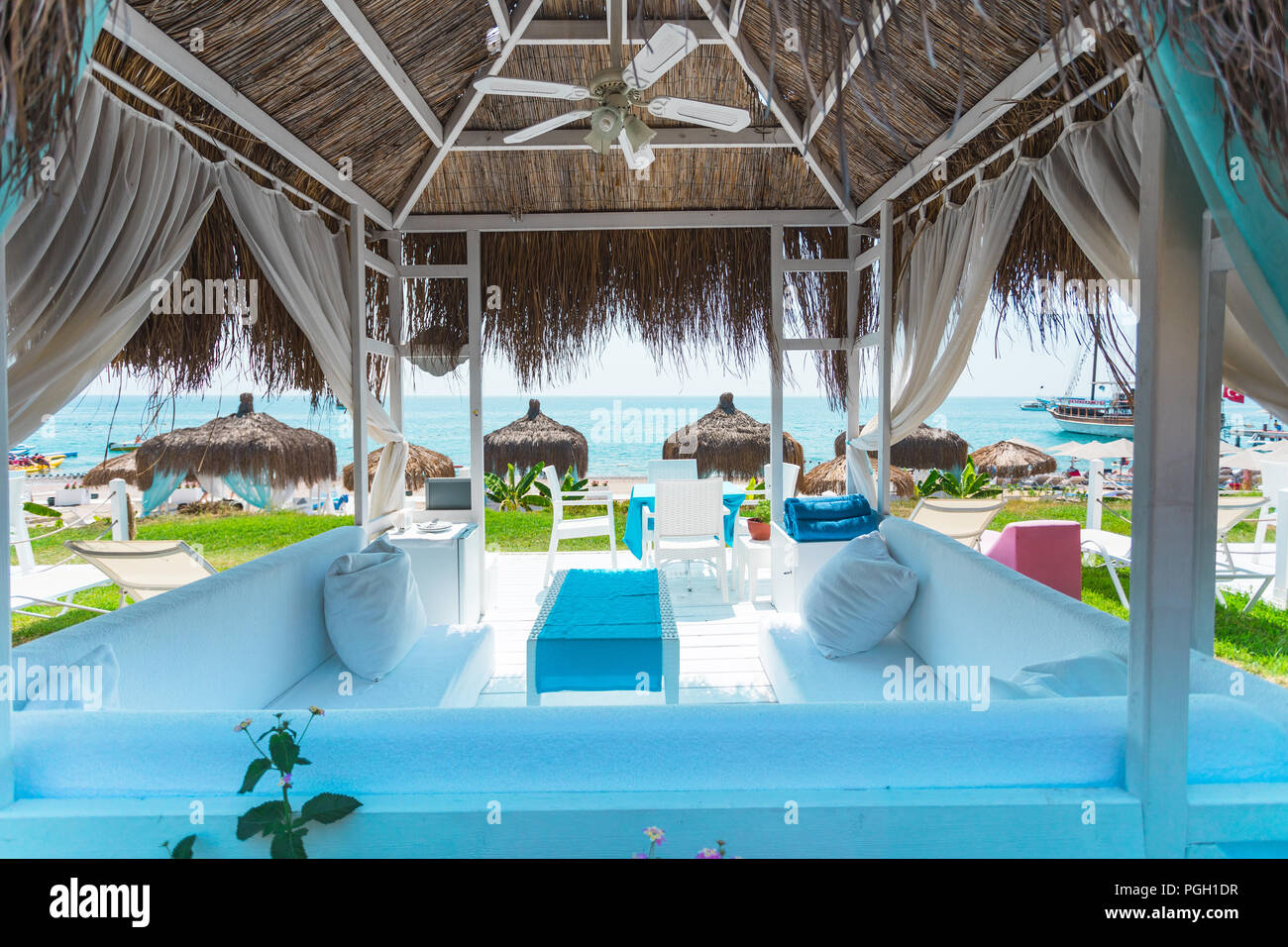 VIP area on the beach overlooking the sea Stock Photo - Alamy