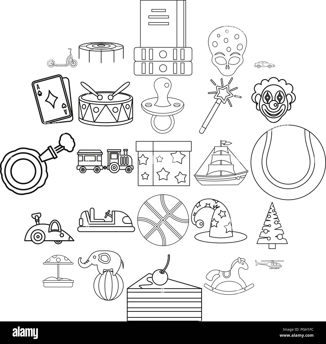 Kid things icons set, outline style Stock Vector Image & Art - Alamy