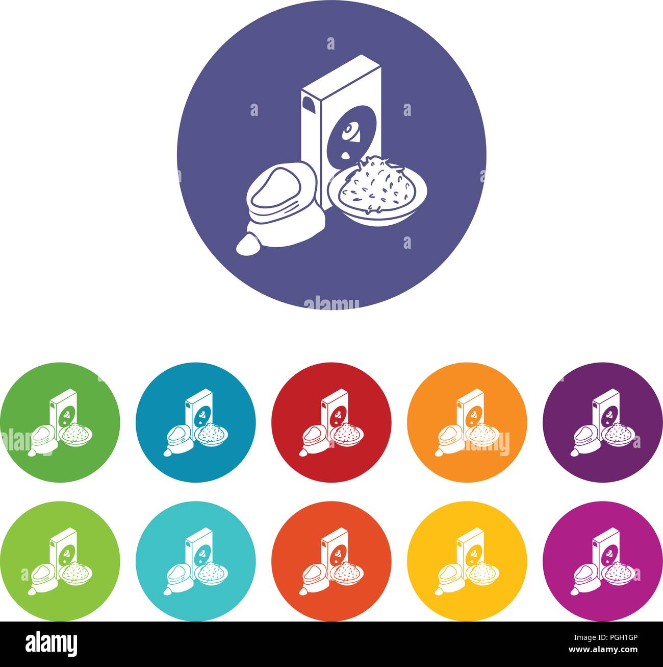 Corn flour icons set vector color Stock Vector Image & Art - Alamy