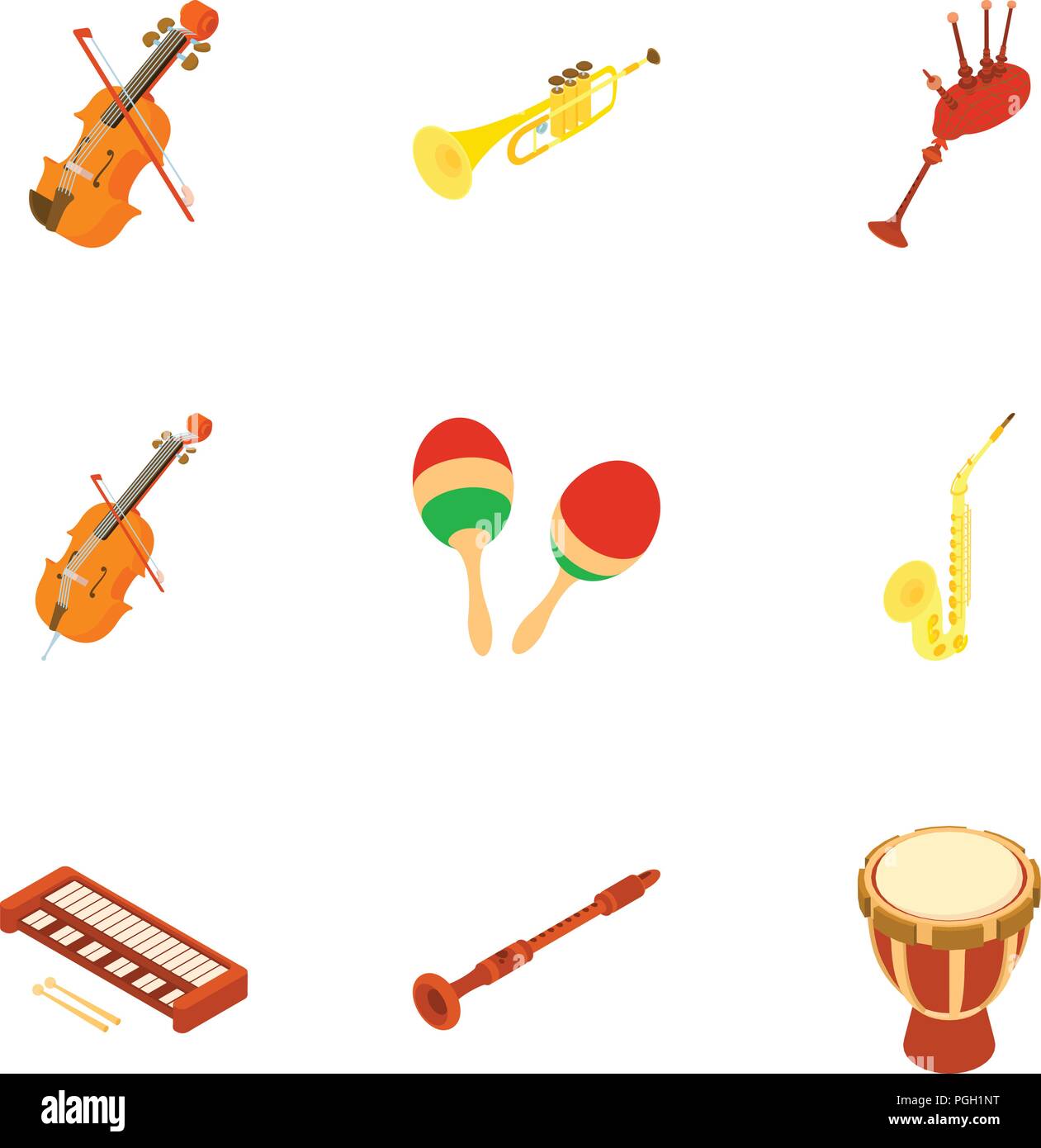 Musical path icons set, cartoon style Stock Vector Image & Art - Alamy