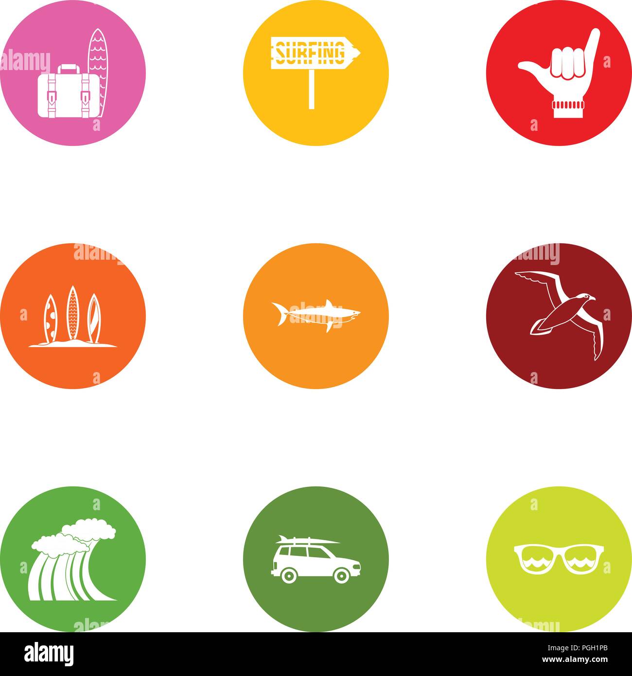 Tourist destination icons set, flat style Stock Vector Image & Art - Alamy