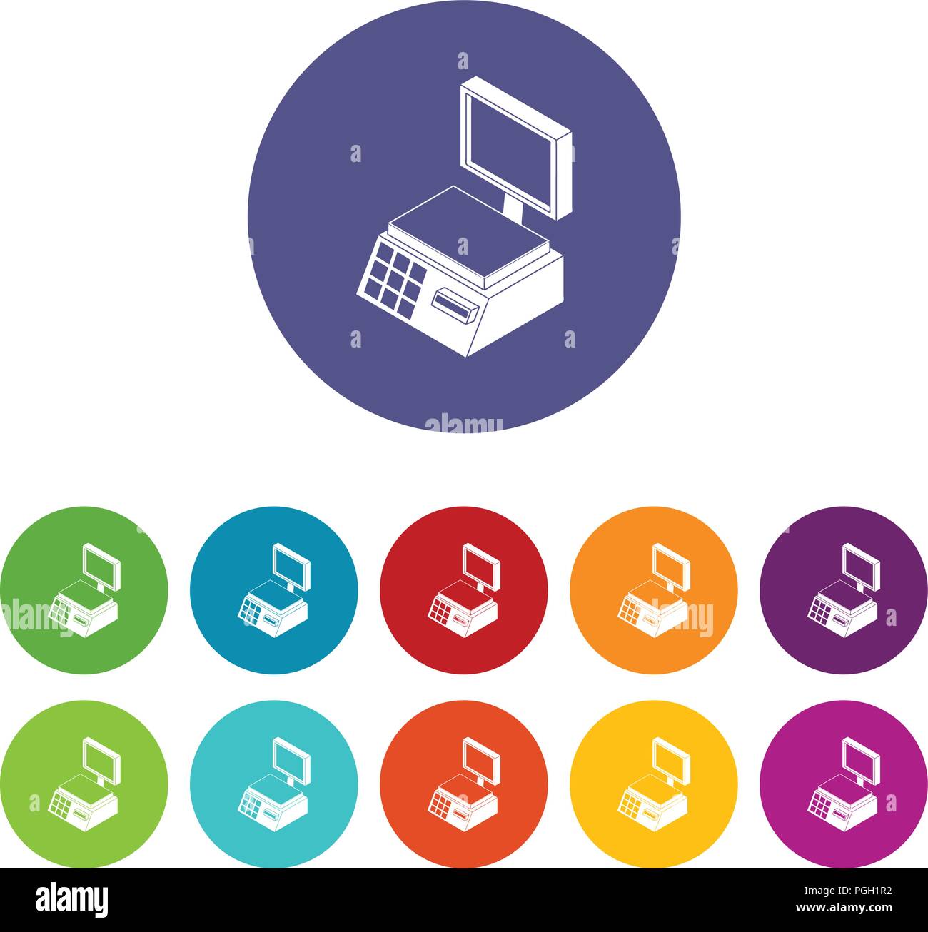 Market scales icons set vector color Stock Vector Image & Art - Alamy