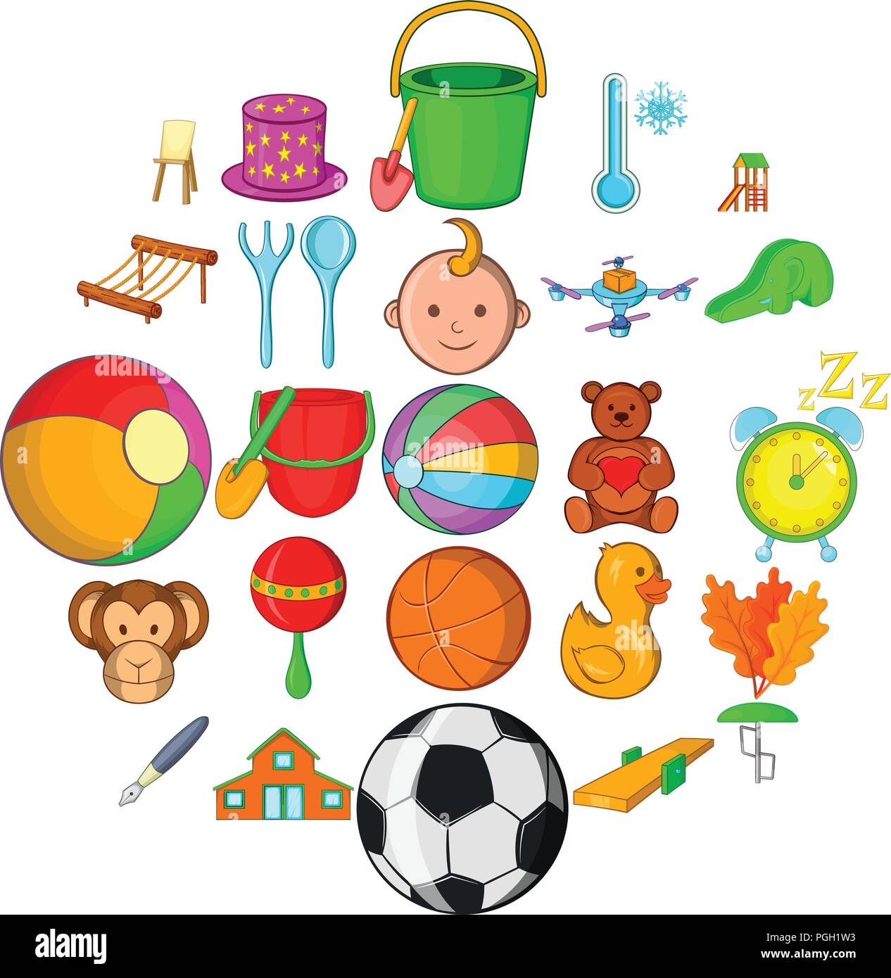 Plaything icons set, cartoon style Stock Vector Image & Art - Alamy