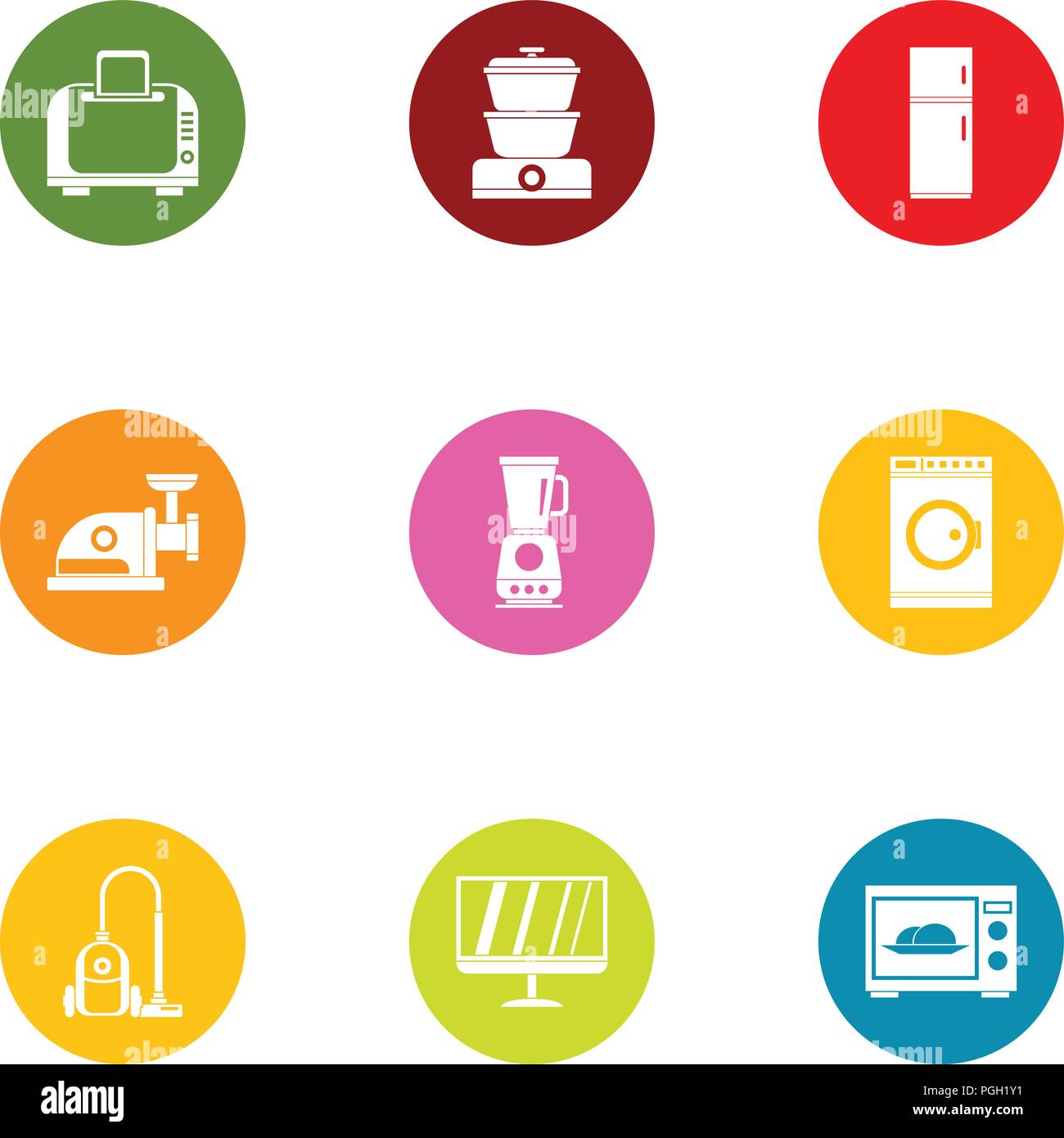 Home technology icons set, flat style Stock Vector Image & Art - Alamy