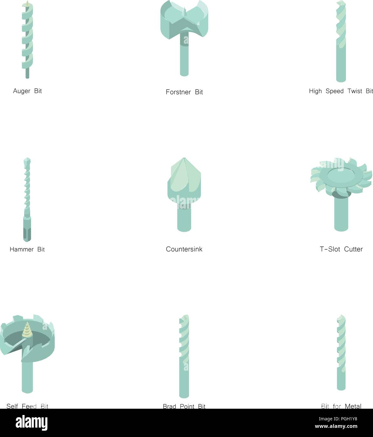 Drill icons set, cartoon style Stock Vector Image & Art - Alamy