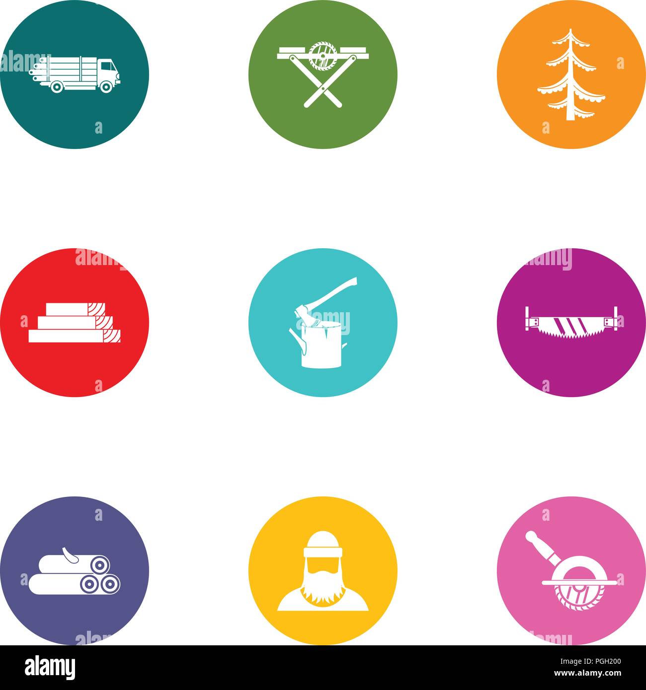 Forest area icons set, flat style Stock Vector Image & Art - Alamy