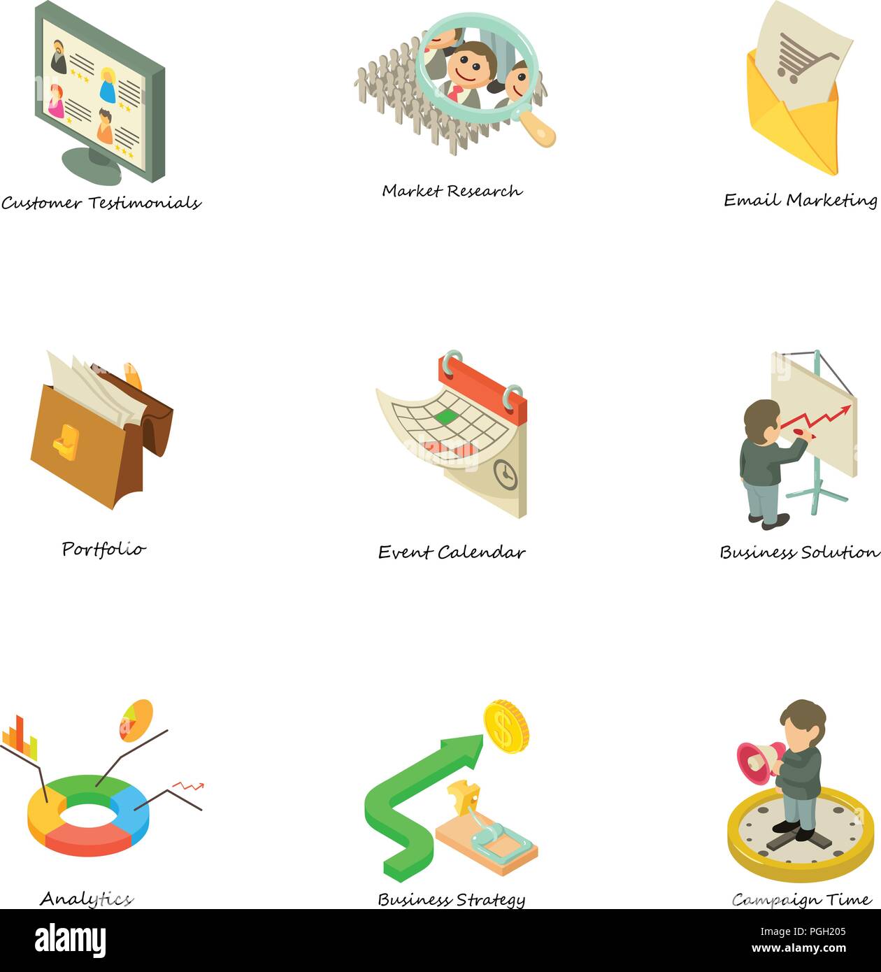 Endeavor icons set, isometric style Stock Vector Image & Art - Alamy