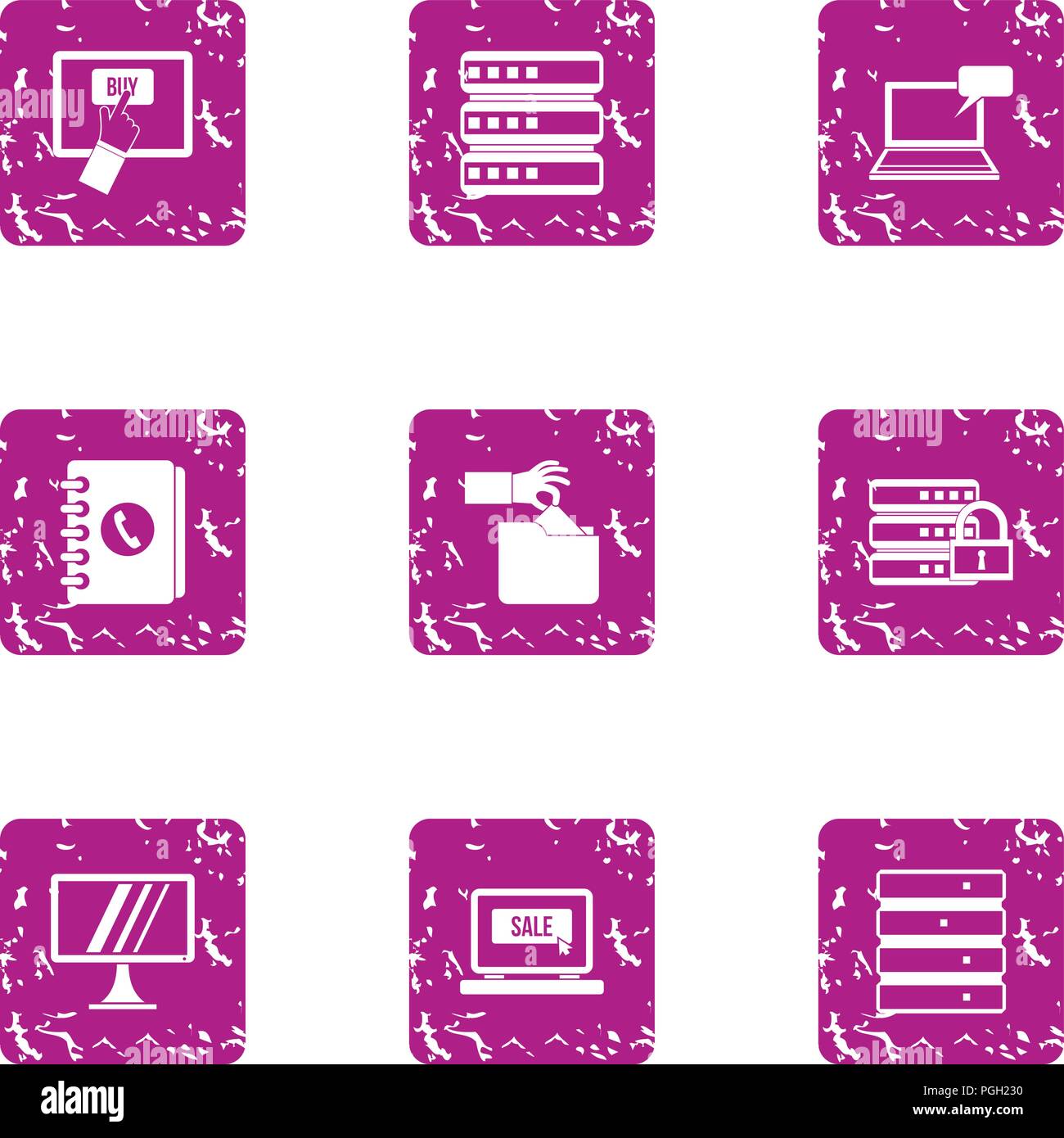 Digit icons set, grunge style Stock Vector Image & Art - Alamy