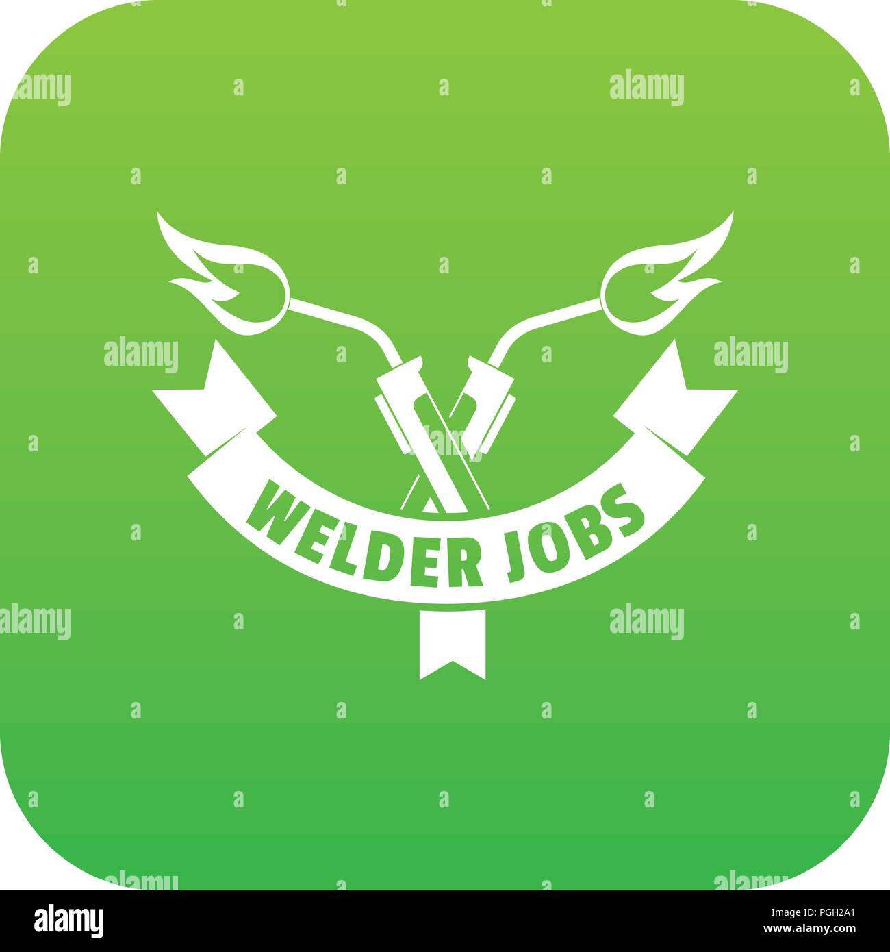 Welder job icon green vector Stock Vector Image & Art - Alamy