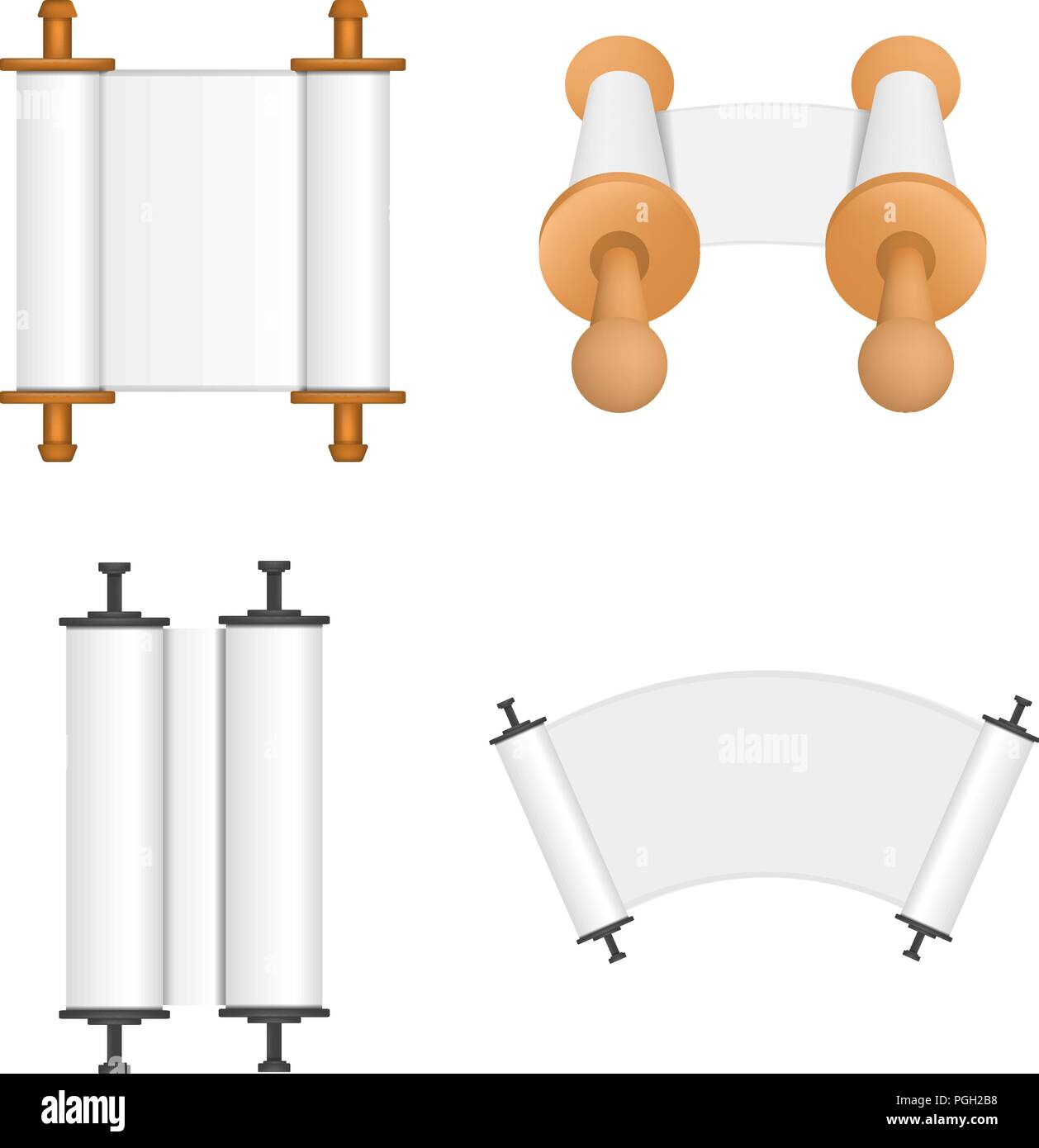 Torah scroll bible mockup set, realistic style Stock Vector Image & Art ...