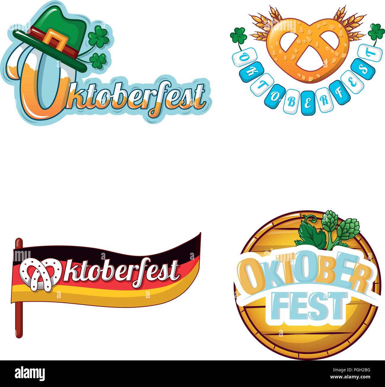 Octoberfest beer logo icon set, cartoon style Stock Vector Image & Art ...