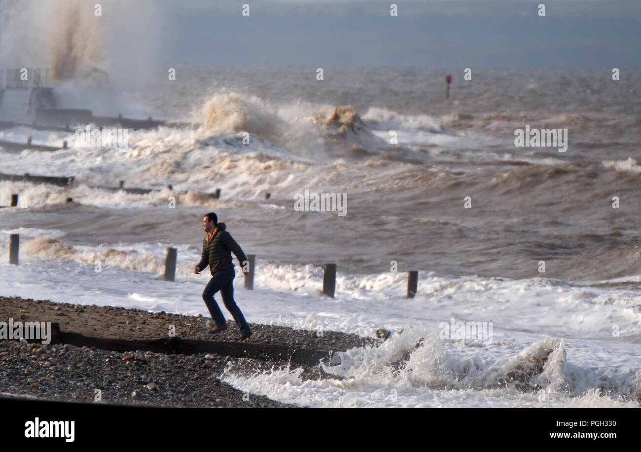 On shore wind and high tide causing dangerous sea conditions at the ...
