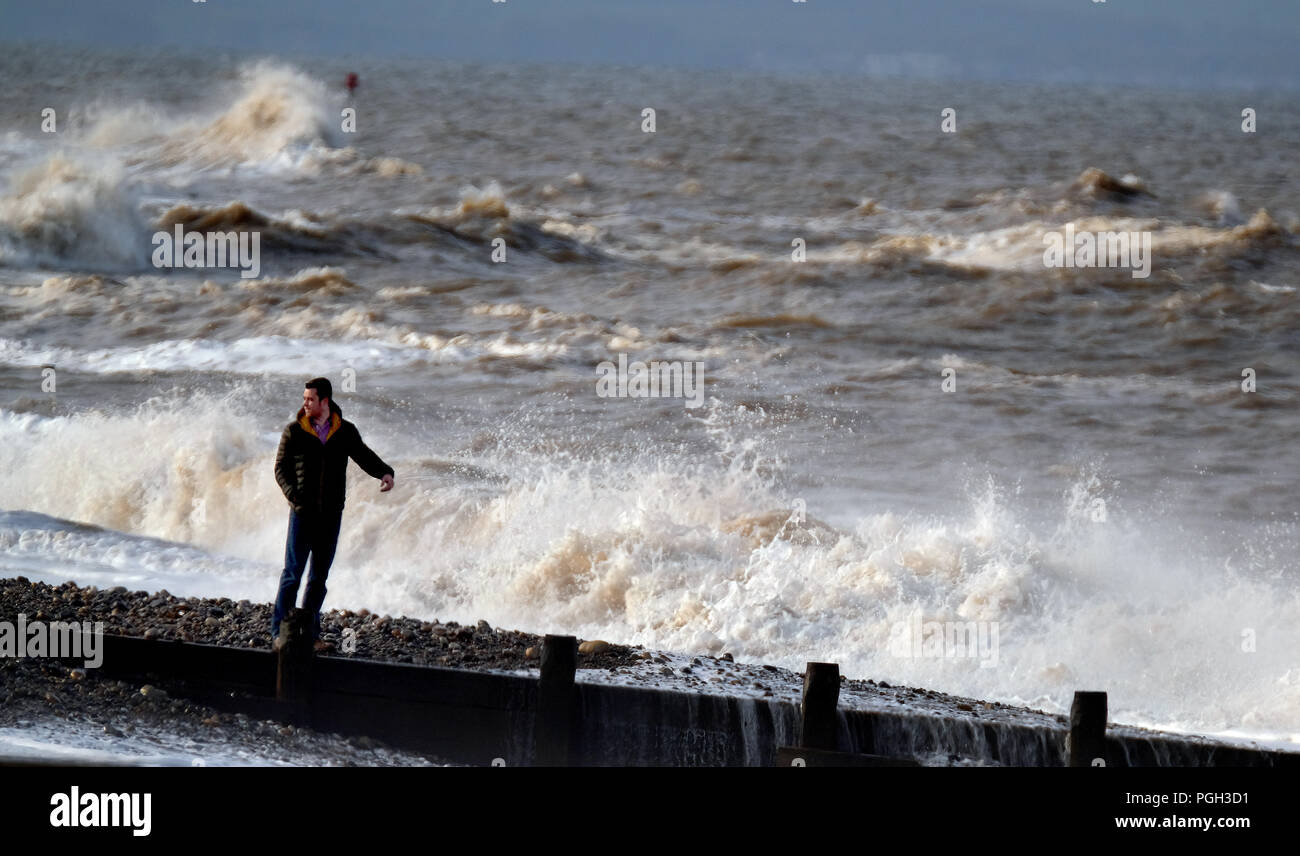 On shore wind and high tide causing dangerous sea conditions at the ...