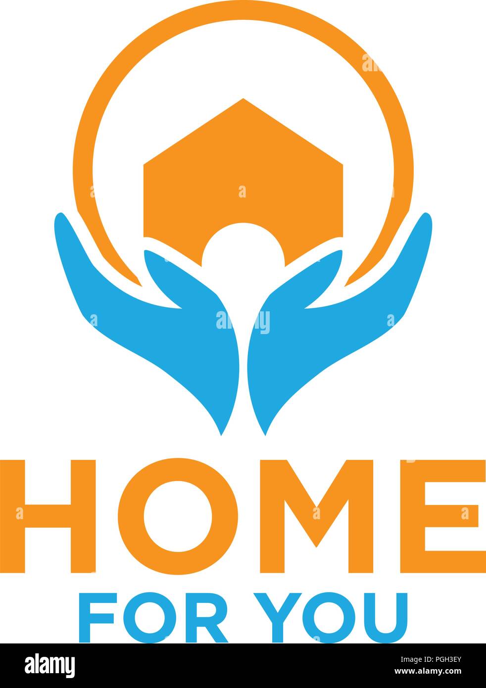 Home symbol and hand hi-res stock photography and images - Alamy